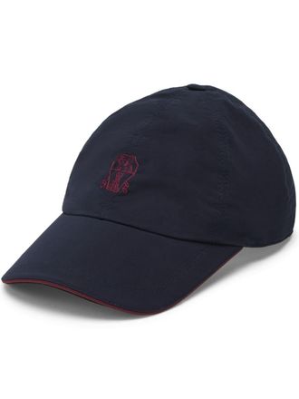 Brunello Cucinelli casquette &agrave; logo brod&eacute; - Bleu