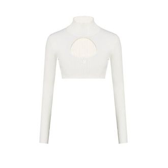 Courr&egrave;ges Crop-top c&ocirc;tel&eacute; &agrave; d&eacute;coupe avant