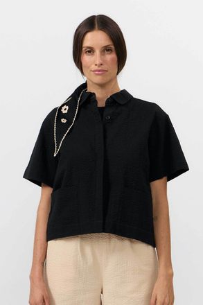 Suite13lab Damen vegan Hemd Eder Schwarz