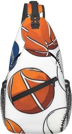 Generic Sac &agrave; dos &agrave; bandouli&egrave;re pour homme avec motif de basket-ball, de football, de dessin anim&eacute;, de voyage, de randonn&eacute;e, sac &agrave; dos