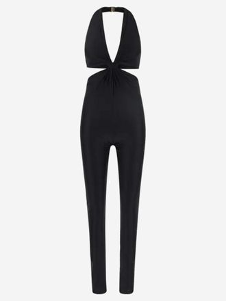 Saint Laurent Womens American Neckline Jumpsuit Black Polyamide Dress