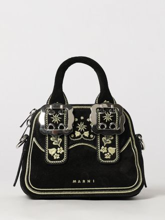 Marni Mini-Tasche aus Kalbsleder mit Blumenstickerei und abnehmbarem Riemen