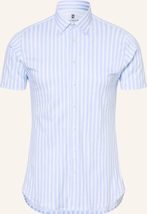 DeSoto Desoto Kurzarm-Hemd Slim Fit Aus Jersey blau