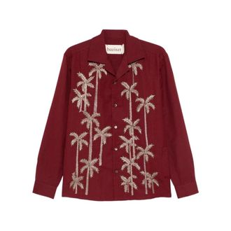 Baziszt Baziszt, Homme, Chemises, Rouge, Taille: M Palm Groove Shirt