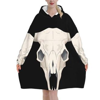 Generic Sweat &agrave; capuche en forme de cr&acirc;ne de taureau pour femmes et hommes adultes surdimensionn&eacute;s pour une couverture douce et chaude
