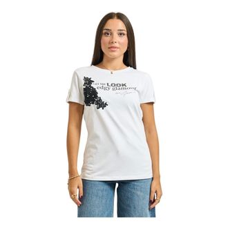 Fracomina Femme, Tops, Blanc, Taille: 36 FR T-shirt en jersey de coton coupe droite