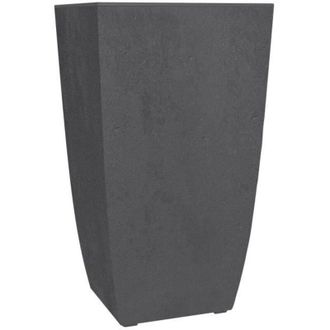 Eda Bac a fleurs - diva basalt - Gris anthracite - Carr&eacute; haut - 42 l - 43,5 x 43,5 x H.78.2 cm Bac int&eacute;rieur amovible