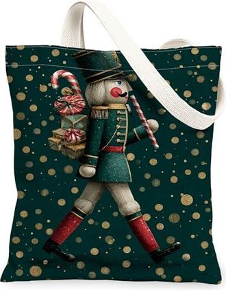 Generic Sacs fourre-tout en toile motif soldat festif - Sacs de courses r&eacute;utilisables - L&eacute;gers et lavables - Pour salle de sport, ext&eacute;rieur, voyage, plage - 3