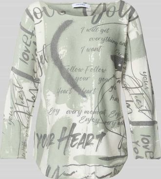 Zabaione Longsleeve mit 3/4- Arm und Statement-Print