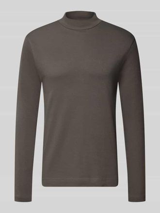 Christian Berg Regular Fit Longsleeve aus reiner Baumwolle mit Stehkragen