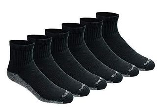 Dickies Mens Big and Tall Multi-Pack Dri-tech Moisture Control Quarter Socks, Black (6, Shoe 12-15 Size: 13-15)