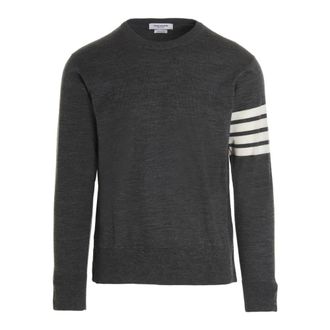 Thom Browne Merino-Wollpullover mit 4 Bar - - Knitwear - Herren - Grau - M