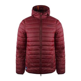 Aquascutum Bordeaux Kapuzenjacke f&uuml;r Herren, Logo (Rot)