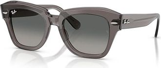 Ray-Ban State Street Sonnenbrillen Grau Transparent Fassung Grau Glas 49-20