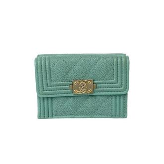 Chanel Pre-owned Boy Caviar Leder Dreifach-Brieftasche - - Pre-owned - Damen - Blau - ONE SIZE