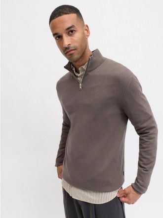 Jack & Jones Troyer JJEEMIL KNIT HALF ZIP NOOS Baumwollmischung, regular fit