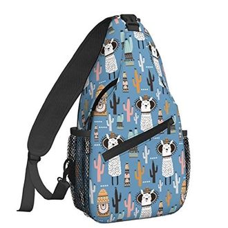 Generic Cactus Lama Sac Poitrine Multifonctionnel Sacs &Agrave; Dos L&eacute;ger Sacoche Bandouliere Pour Cyclisme Homme Randonn&eacute;e