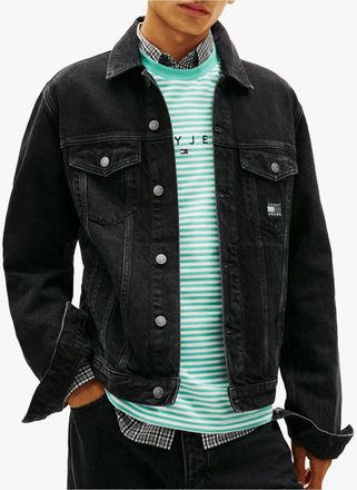 Tommy Hilfiger Veste denim &agrave; poches en coton m&eacute;lang&eacute;