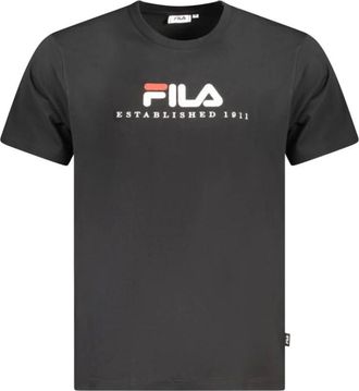 Fila Homme, Tops, Noir, Taille: S T-shirt Urbain en Coton Noir