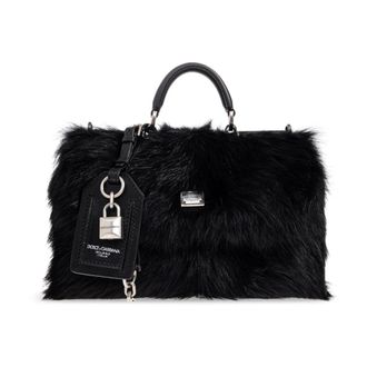 Dolce & Gabbana Pelzhandtasche - - Bags - Damen - Schwarzk - ONE SIZE