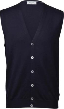 Gran Sasso V-Ausschnitt Strickjacke 58182/14296 - - Knitwear - Herren - Blau - S