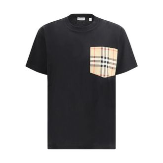 Burberry T-Shirt mit Karotasche und Applikation - - Tops - Damen - Schwarzk - M