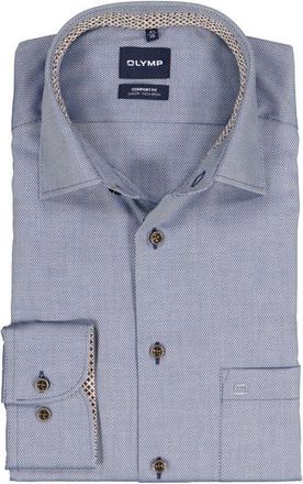 Olymp Herren Hemden blau Baumwolle