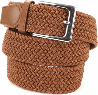 Suitable Ceinture Tiss&eacute;e Taupe Cognac