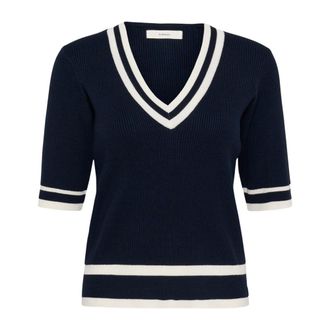 Inwear LeenahIW Pull Col en V - Femme - Pulls - Bleu - Taille: 38 FR