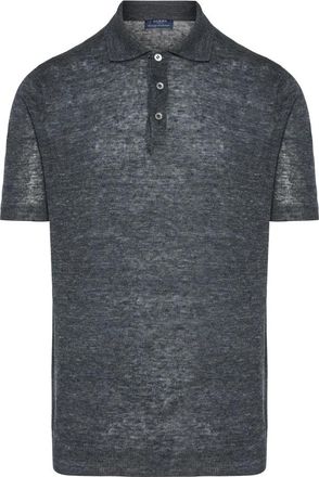 Barba Homme, Tops, Gris, Taille: 3XL Polo en Lin Tricot&eacute;
