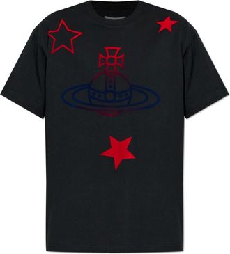 Vivienne Westwood Homme, Tops, Noir, Taille: L Orb and Stars Classic T-shirt