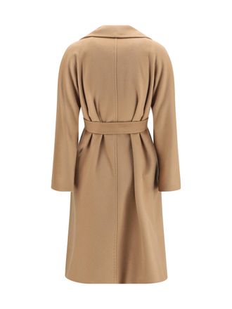 Max Mara Womens Peak Lapel Coat Cammello Fleece Wool Ovis Aries