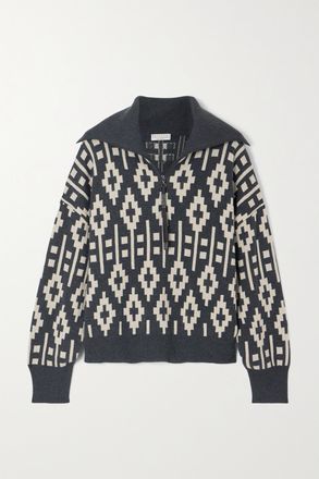 Brunello Cucinelli Pullover Aus Einer Mischung Aus Wolle, Kaschmir Und Seide Mit Jacquard-muster - Schwarz