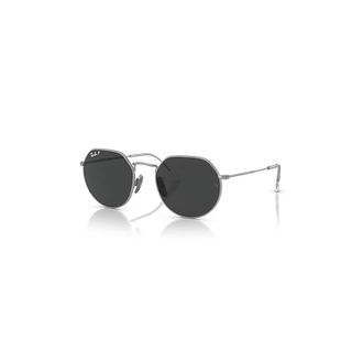 Ray-Ban Jack Titanium Sonnenbrillen Silber Fassung Schwarz Glas Polarisiert 51-20