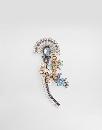 Dolce & Gabbana Maxi Floral Brooch With Rhinestones - Mann Bijoux Mehrfarbig Metall Onesize