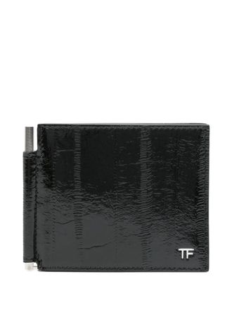 Tom Ford portefeuille en cuir à pince à billets - Noir