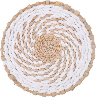 BESTONZON Geflochtener Wandkorb Boho Stil Gewebtes Naturmaterial H&auml;ngende Wanddekoration F&uuml;r Wohnzimmer Schlafzimmer K&uuml;che Flach 20cm