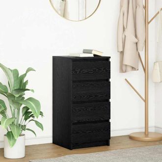 vidaXL Buffet ch&ecirc;ne noir 37,5x35x76 cm bois ding&eacute;nierie Vidaxl