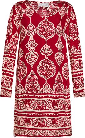 Usha Kleid Damen dunkelrot Creme