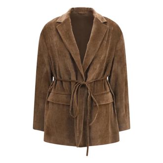 Brunello Cucinelli Kaschmir-Mischung Jacke mit Kordelzug - - Jackets - Damen - Braun - M