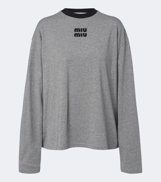 Miu Miu Oversize T-Shirt aus Baumwoll-Jersey