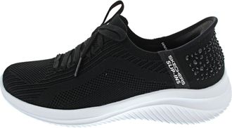 Skechers Damen Hands Free Slip-Ins Ultra Flex 3.0-Shining Glitz Sneaker, Schwarz = Schwarz, 38.5 EU