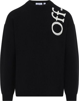 Off-white Rundhalspullover - Schwarz