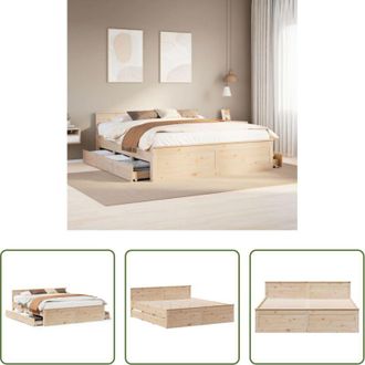 vidaXL vidaXL Holzbett ohne Matratze - Massivholzbett ohne Matratze mit Kopfteil 200x200 cm