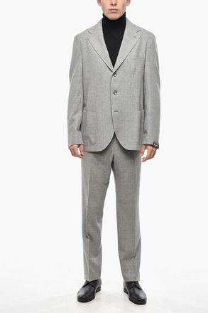 Gi Capri District Check-Anzug aus Schurwolle mit zwei Schlitzen und klassischem Revers Gi Capri