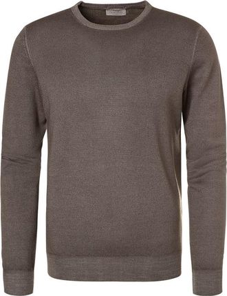 Gran Sasso Herren Pullover beige Merinowolle unifarben