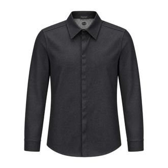 Gucci Baumwoll-Seidenhemd mit Stickerei - - Shirts - Herren - Schwarzk - L