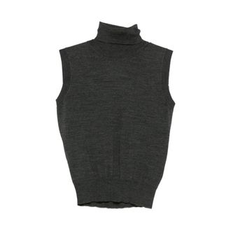 Goes Botanical Anthrazitgrauer &auml;rmelloser Rollkragenpullover - - Knitwear - Damen - Grau - S