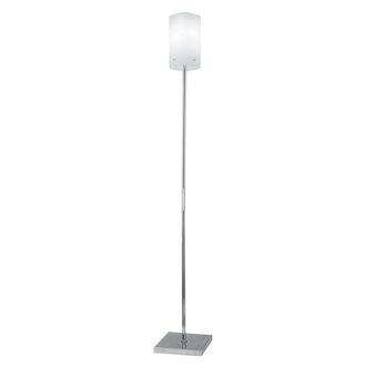 Luce-Ambiente-Design chrome metal floor lamp with white glass diffuser