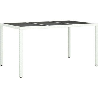 vidaXL Garten-E&szlig;tisch Wei&szlig; 150 x 90 x 75 cm Poly Rattan Vidaxl